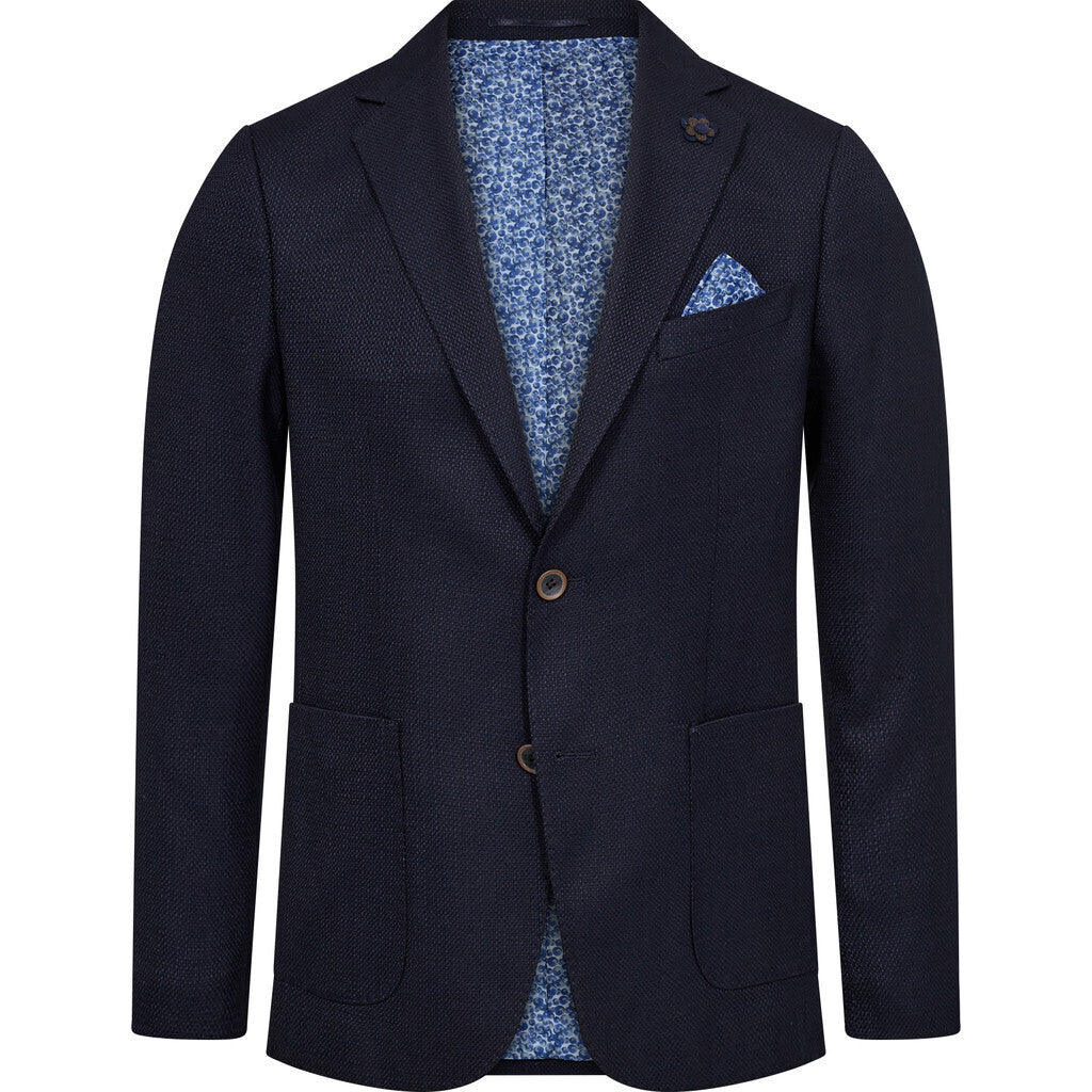 Fresco Structure Stretch Blazer - NAV Navy – 2Blind2C